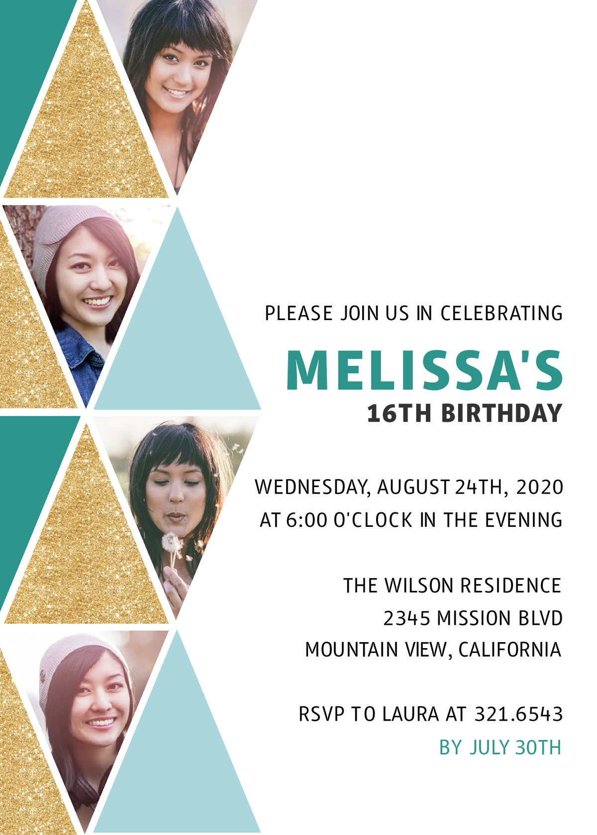 modern collage - Birthday Party Invitations