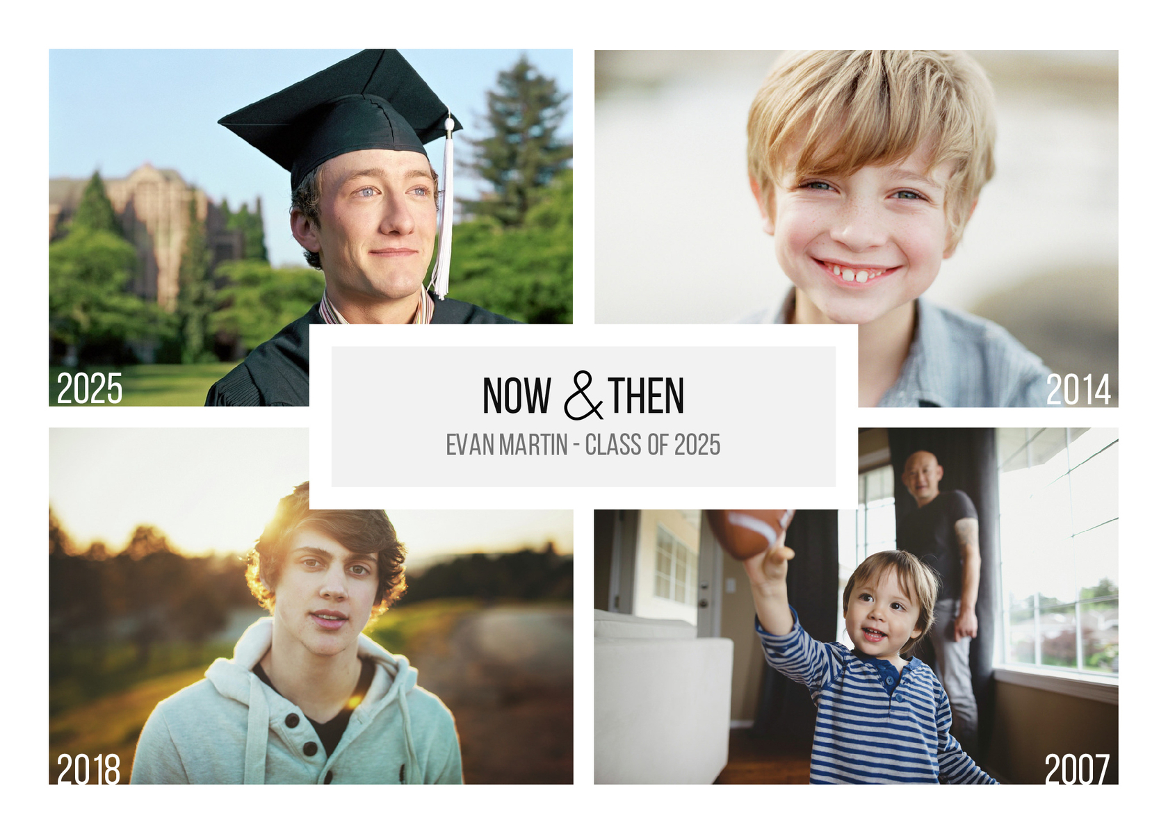 Now & Then Collage - Graduation Announcements
