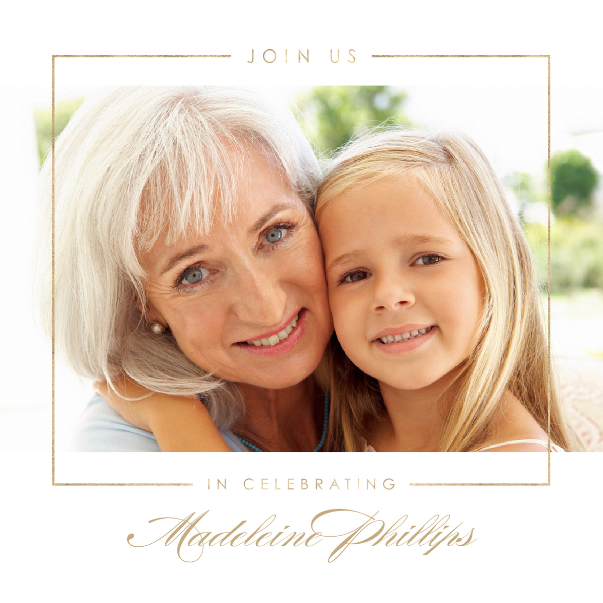 Gold Frame Invitation - Birthday Party Invitations