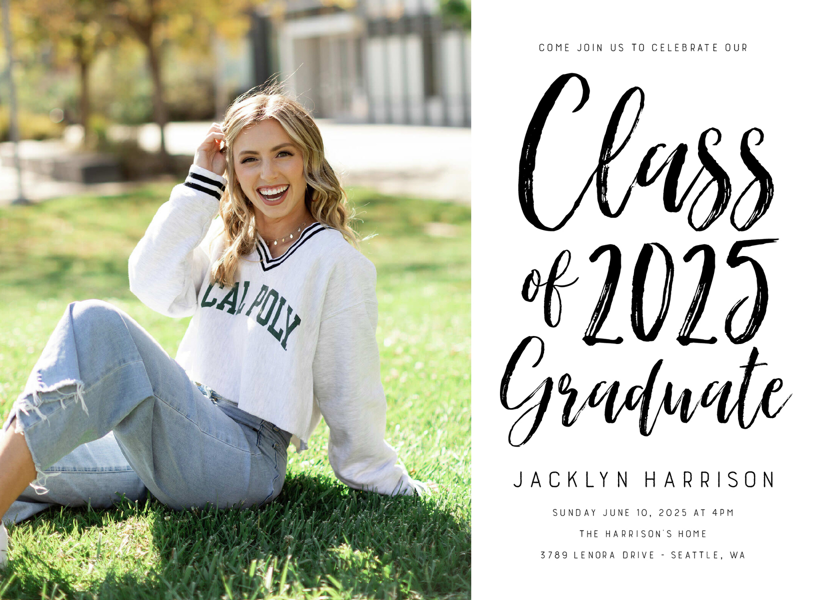 Brush Script Grad - Graduation Invitations