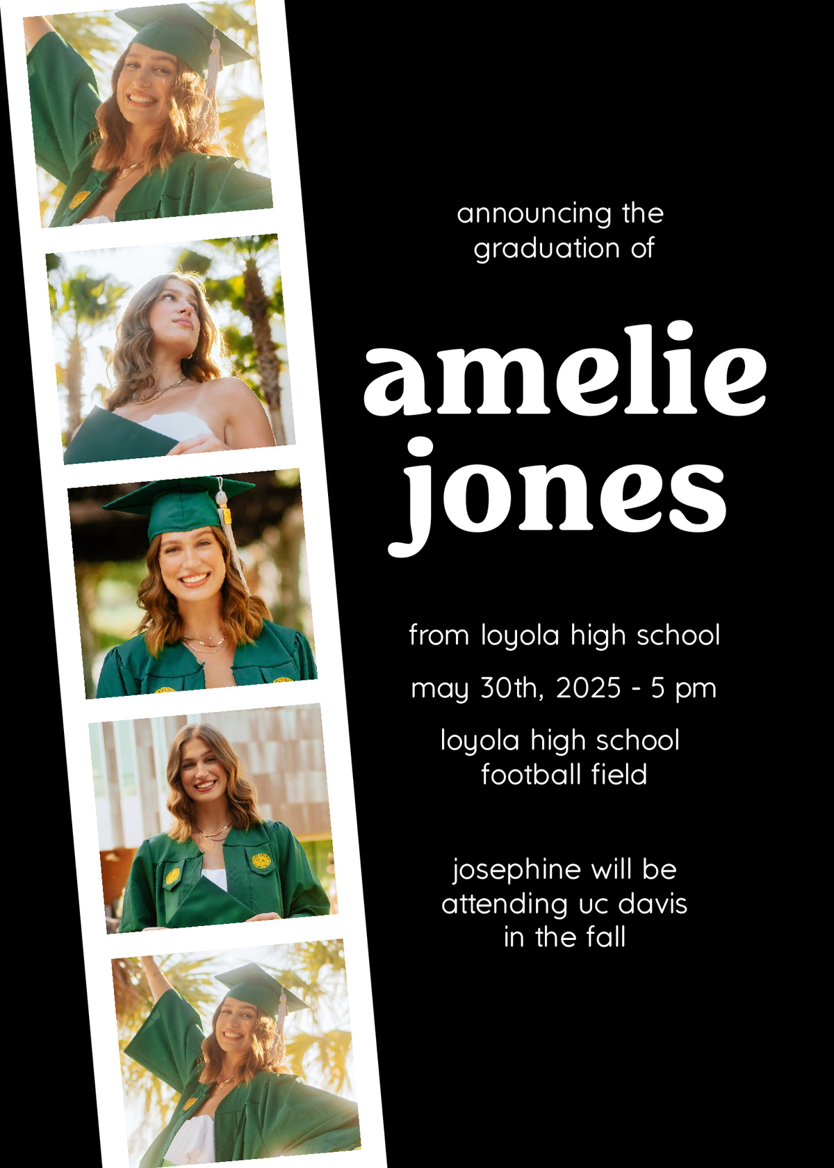 Photo Booth Strip Grad Announcement - Graduation Announcements