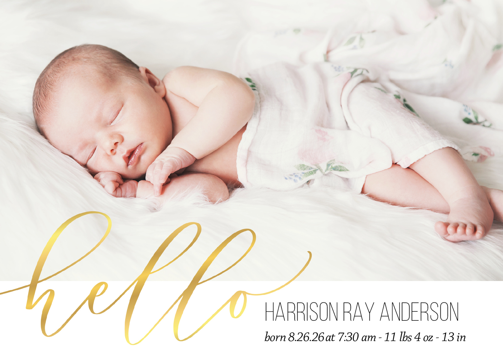 Hello Baby by Letters by Shells - Girls Birth Announcements