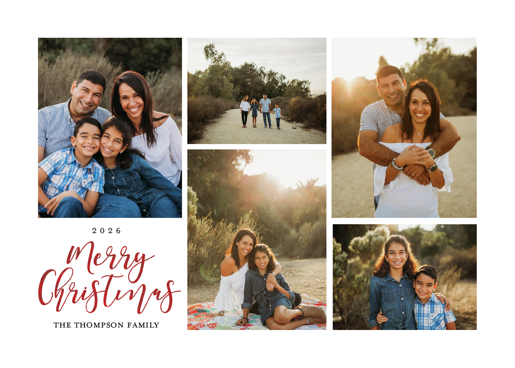 Modern Collage Merry Christmas Greeting - Christmas Cards