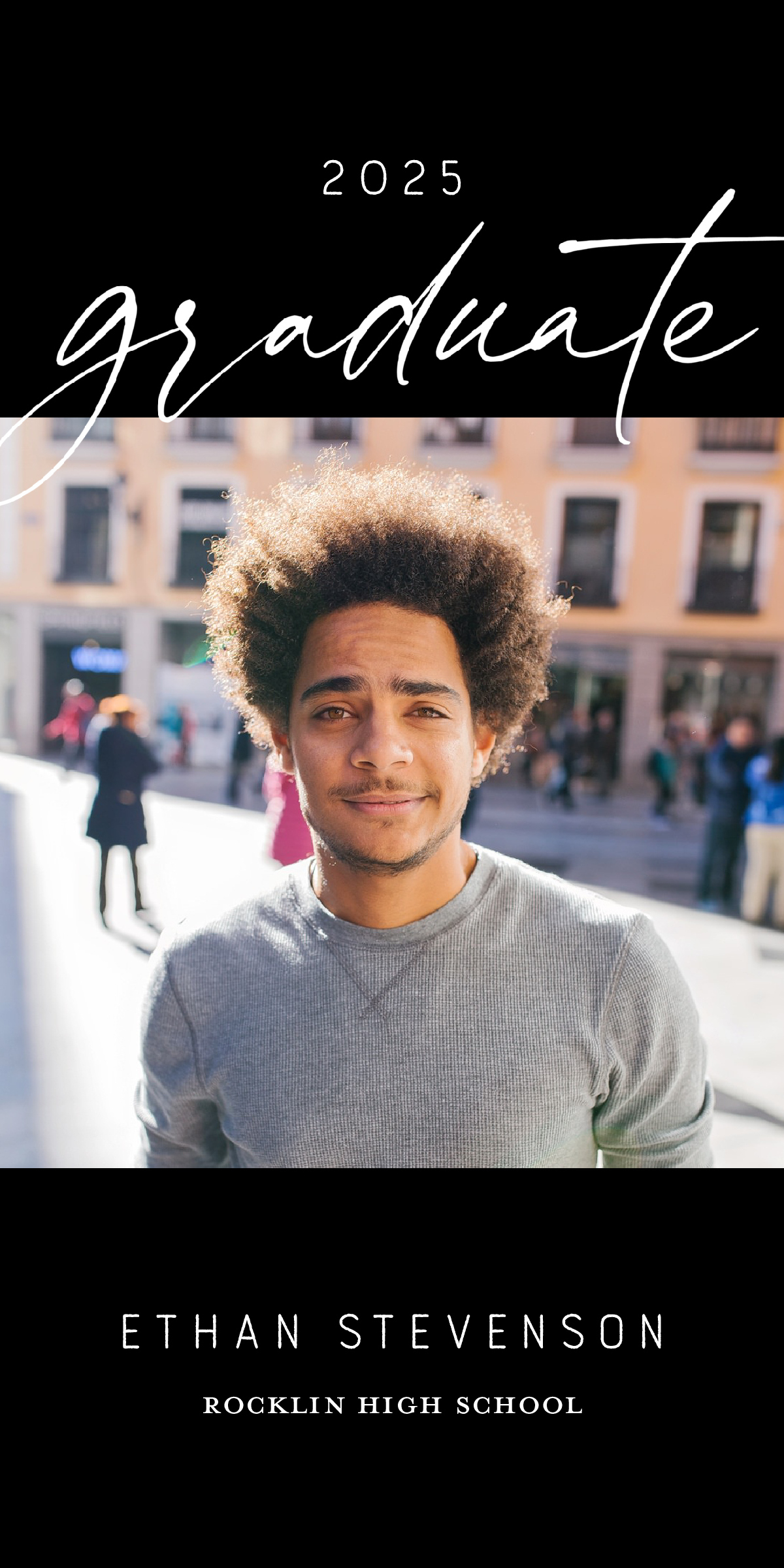 Simple Vertical Grad - Graduation Announcements