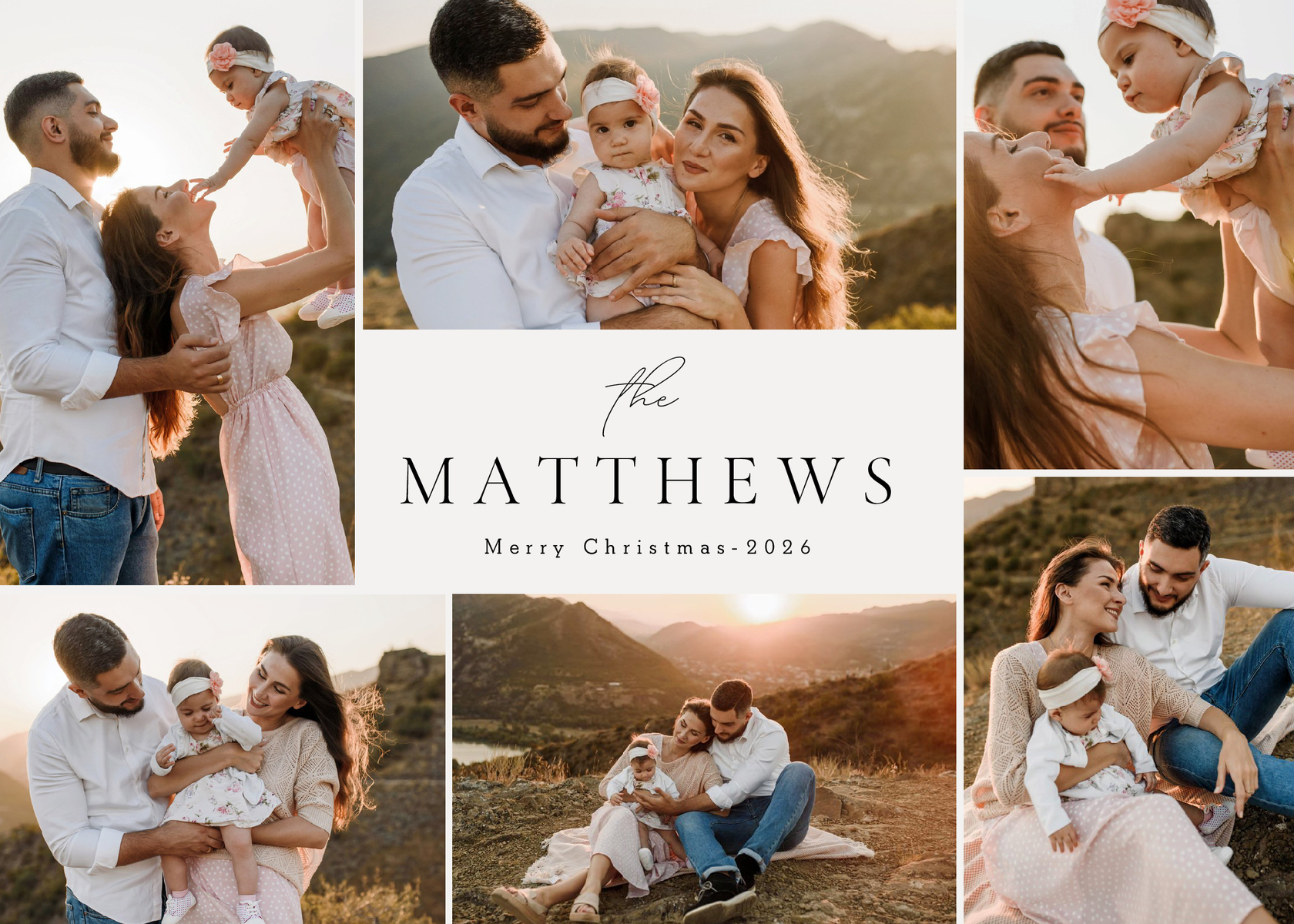 Family Name Collage - Holiday Photo Cards